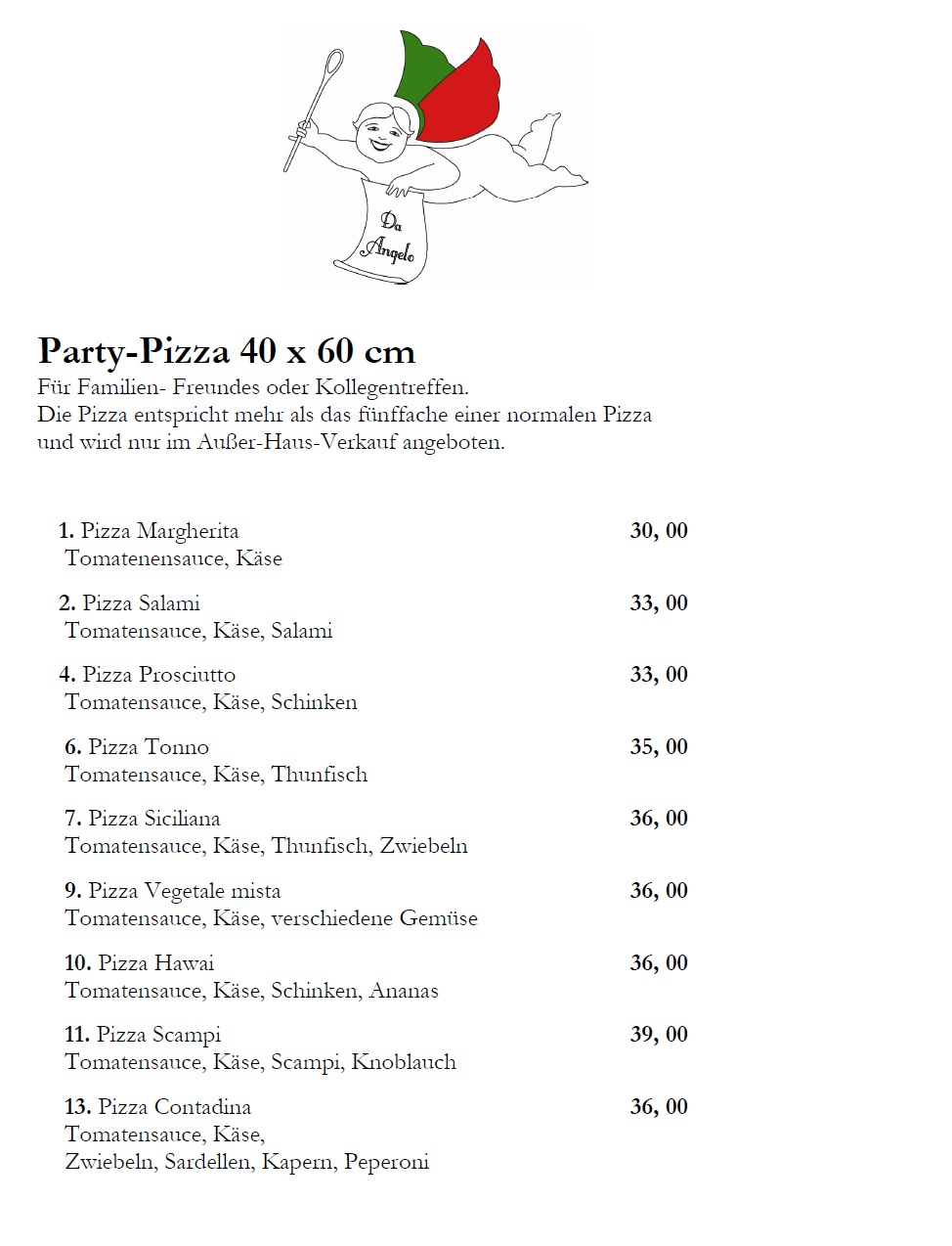 Ristorante Da Angelo - Speisekarte